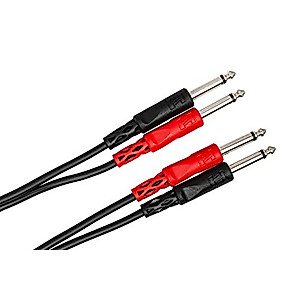 Hosa CPP-202 Dual 1/4" TS to Dual 1/4" TS Stereo Interconnect Cable, 2 Meters