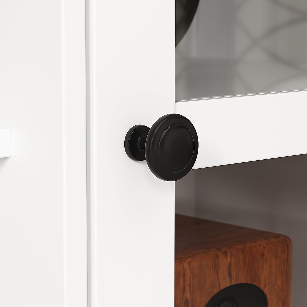 AIEGLE Entertainment Wall Unit Set with Bridge, Modern TV Stand with Glass Doors & Shelves, Large Console Table for TVs Up to 70", Living Room Storage Bookshelf Set, White (102" Wx14.6 Dx78.2 H)