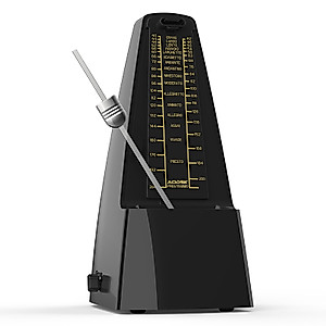 AODSK Mechanical Metronome Black Universal Metronome for Piano Guitar Violin Drums and Other Instruments Standard Loud Sound