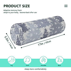 JUNZAN Christmas Tree Silhouette Long Bolster Pillow Firm Neck Roll Pillow Round Pillow for Chair for Neck Support Lumbar Roll Cushion