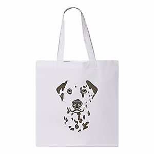 ADORABLE DALMATIAN ANIMAL PRINT BLACK AND WHITE DESIGN, Reusable Tote Bag, Lightweight Grocery Shopping Cloth Bag, 13” x 14” with 20” Handles