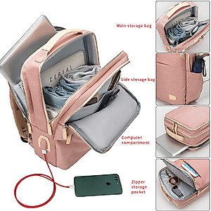 NOBLEMAN Backpack for women and man,Waterproof travel work Backpack, 15.6 Inch Laptop Backpack, Daypack, with USB (Pink Plus)