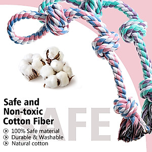 XIGOU Dog Rope Toys 2 Pcs Indestructible Dog Toys, Dog Chew Toys for Aggressive Chewers, Tough Puppy Teething Chew Toys for Boredom, Dental Cleaning Tug of War Dog Toy, Great for Small to Large Breed