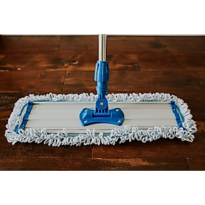 Zflow 18" Microfiber Dust Mop Pads 2-Pack - Premium Commercial Grade Washable Pads (18", Blue)
