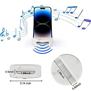 CHISELED ST DF SK Elegant and Versatile White Marble Phone Stand with Sound Amplification Round Phone Holder Function for Desk,Kitchen,Bathroom,and Bedside