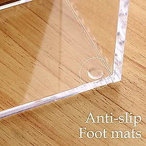 SANRUI Clear Acrylic Magazine File Holder Desk Organizer for Office Organization and Storage with 3 Vertical Compartments 8 1/2''x7 1/5''x 6 1/2'' Transparent