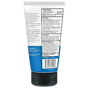 AcneFree Blackhead Removing Exfoliating Face Scrub with 2% Salicylic Acid and Charcoal Jojoba, 5 Ounce - Pack of 2