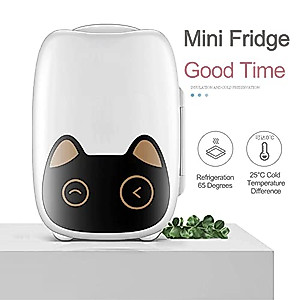 LZTET Mini Fridge for Bedroom - Car, Office Desk College Dorm Room - 12V Small Refrigerator for Food, Drinks, Skincare, Beauty Breast Milk (White)