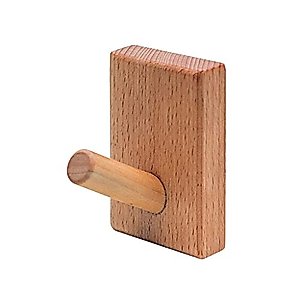 LHLLHL Nordic Style Natural Wooden Hanger Wall Mounted Coat Key Bags Storage Holder Wall Decoration Hook for Hat (Color : Natural, Size : 4 * 2 * 8cm)