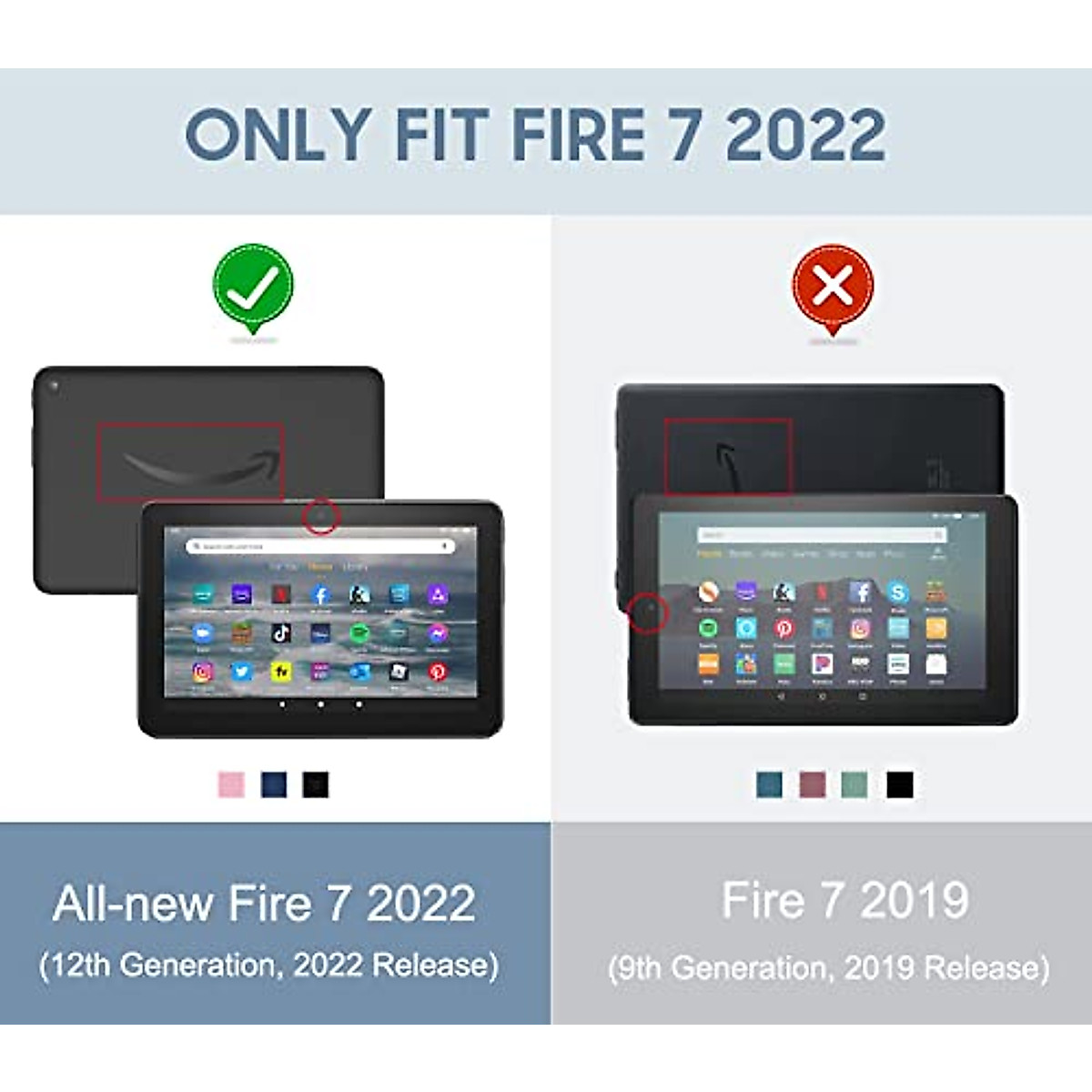 MoKo Case Fits Amazon All-New Kindle Fire 7 Tablet (2022 Release-12th Gen) Latest Model 7", PU Leather Trifold Stand Cover with Translucent Frosted Backshell with Auto Wake/Sleep, Indigo