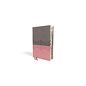 NIV, Life Application Study Bible, Third Edition, Large Print, Leathersoft, Gray/Pink, Red Letter, Thumb Indexed