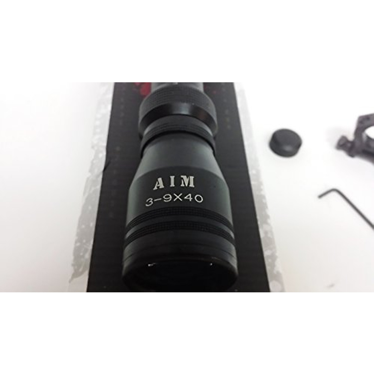 AIM SPORTS 3-9X40 P4 Sniper Scope with Flip-Up Lens and Rings