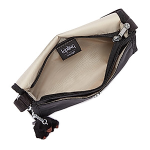 Kipling Womens Women's Berry Bag, Organize Accessories, Spacious, Adjustable Strap, Nylon Crossbody Bag, Black Tonal, 7.75 L x 5.5 H 1.25 D US