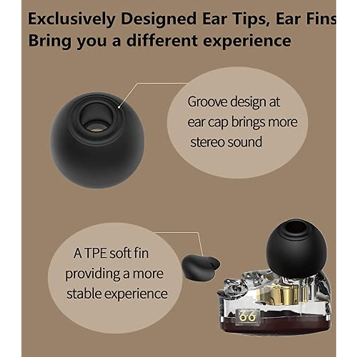 In Ear Monitor CCZ Coffee Bean, Stereo Wired Headphones, Dual Magnetic Circuit Dynamic Driver In-ear HiFi Earphone, Noise Cancelling Headphones With 0.78mm 2Pin Detachable Cable (With MIC, black)
