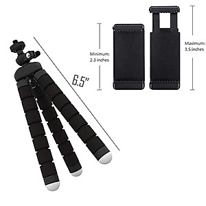 GearFend 6.5” Flexible Universal Tripod, Smartphone Tripod Mount Compatible with All Smartphones Plus Microfiber Cloth