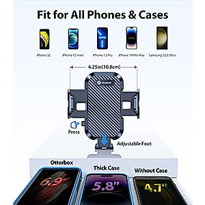 VICSEED Universal Phone Mount for Car [Solid & Durable] Car Phone Holder Mount Dashboard Windshield Air Vent Long Arm Strong Suction Cell Phone Holder Car for iPhone 14 13 12 Pro Max All Mobile