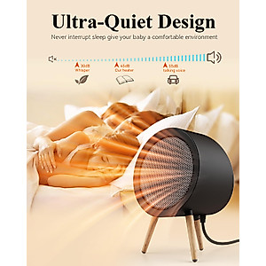 Gaiatop Space Heater, 1000W Energy Efficient Small Space Heater for Indoor Use, PTC Fast Heating Ceramic Electric Space Heater for Office Bedroom Use Home Motorhome-White