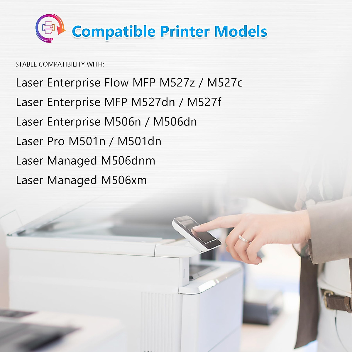 87A Black Toner Cartridge 2-Pack (with Chip) | Replacement for HP87A Black Toner Works with Laser Managed M506xm, Enterprise M506 Series, Pro M501 Series, Flow MFP M527 Series Printer | 87A CF287AD