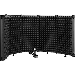 GLEAM Microphone Isolation Shield - Tripod Stand 2 ft 6" to 5 ft 10" Height Adjustable Stand Compatible w/Blue Yeti, AT2020, AKG, Rode Microphones