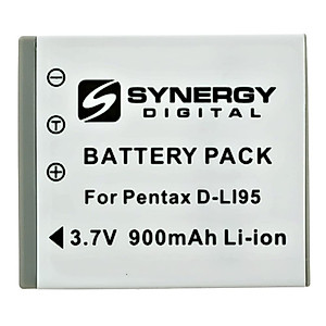 SDDLI95 Rechargeable Lithium-Ion Battery - Ultra High Capacity (900mAh 3.7V) Replacement For The Pentax D-LI95 Battery For Pentax Optio E85, Optio M85