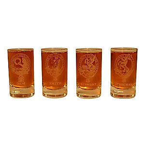 Collins Glencairn Clan Crest Crystal Dram Tot Glass - Skene Smith Stewart Strachan