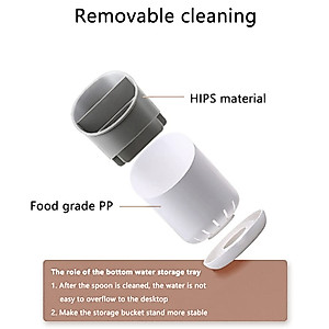 JLJLcio Kitchen Utensil Holder for Countertop,Plastic Round Knife Holder for Safe,Kitchen Gadgets with Removable Divider and Drain Design,Cooking Utensil Organizer for Knives/Forks/Spoons(Grey)