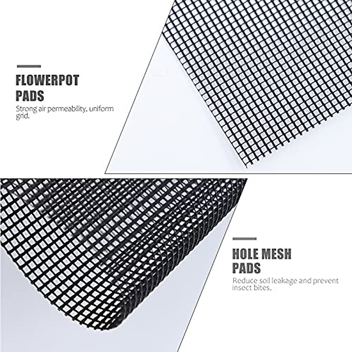 Hemoton 10pcs Flower Pot Bottom mesh Anti- Gasket Flower Pot Hole mesh pad Bonsai Bottom Grid mat Planter Bonsai Pot Bottom Grid Mat Mesh Bonsai Pot mesh Gasket Screen or Potted Plant