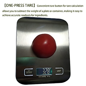 Digital Food Kitchen Scale Baking, Cooking, Keto and Meal Prep, Small, 304 Stainless Steel， High Precise Measuring Scale for Food Ounces and Grams, Blue Surface with Backlit LCD Display