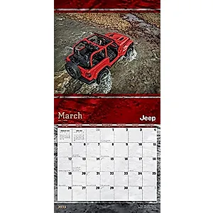 Jeep | 2023 OFFICIAL 12 x 24 Inch Monthly Square Wall Calendar | BrownTrout | Offroad Motor Car
