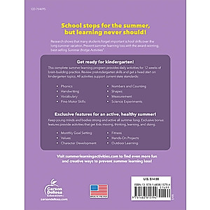 Summer Bridge Activities Preschool to Kindergarten Workbooks, Phonics, Handwriting, Math, Early Learning Summer Learning Activities, Kindergarten Workbooks All Subjects With Flash Cards