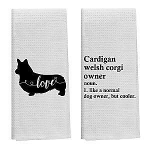 Cardigan Welsh Corgi Owner Definition Funny Dog Kitchen Towels Bath Towels,16x24 Inch Set Of 2 Soft And Absorbent Funny Dog Hand Towels Tea Towels Dish Towels Sets,Dog Lovers Dog Mom Girls Women Gifts