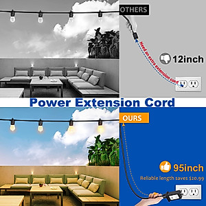 51FT LED Outdoor String Lights with Dimmer Remote, Edison Vintage Shatterproof Bulbs Commercial Grade Weatherproof, Heavy Duty Cafe Patio Lights