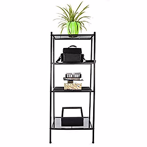 FRITHJILL Book Ladder Shelf,4-Tier Ladder Shelf Bookcase Storage Flower Shelf Display Shelf，Black