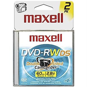 Maxell 567646 2x 2.8GB 60-Minute Mini DVD-RW Media 2-Pack