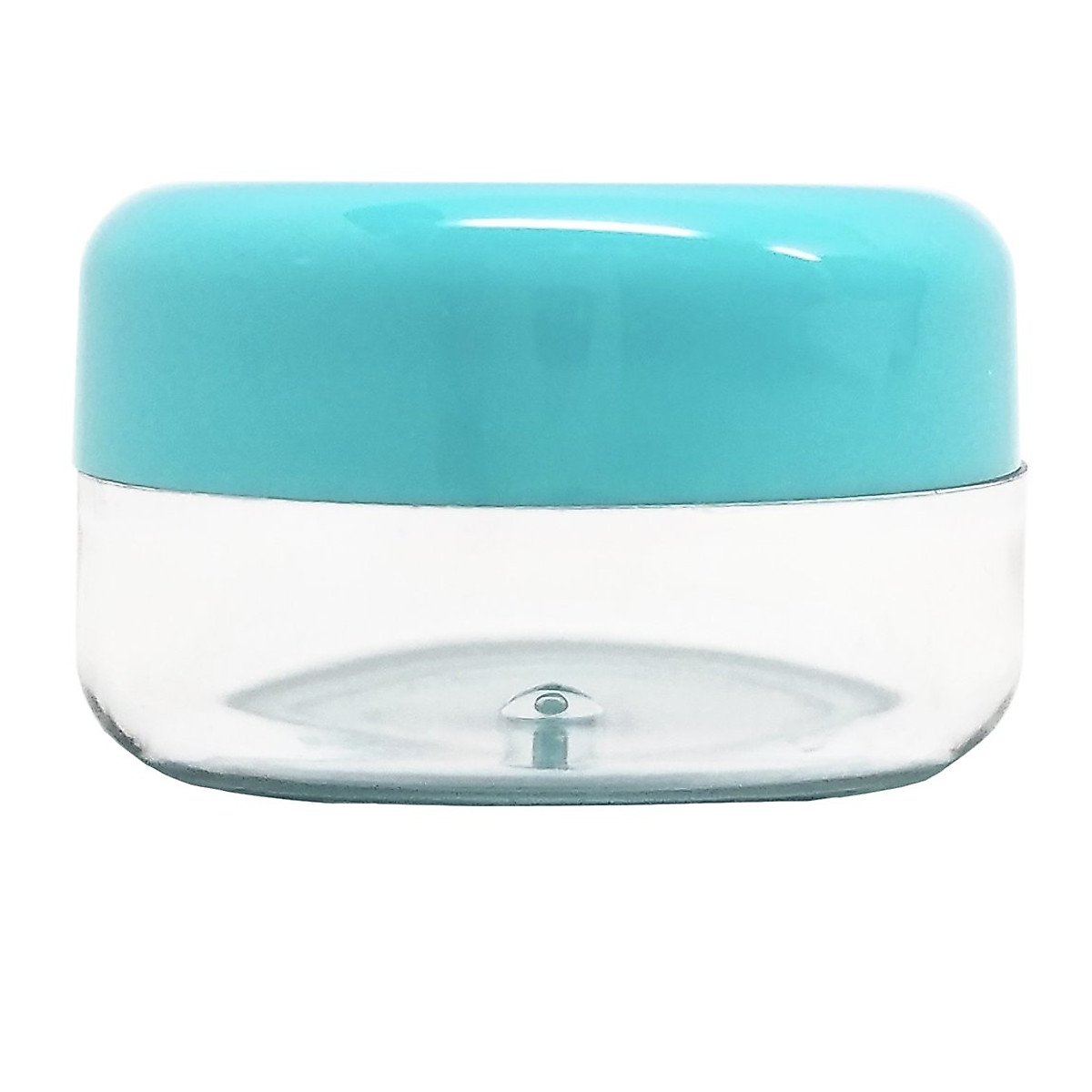 Beauticom Teal Color 15 gram/15ml/ 0.5oz. (Quantity: 6 Pieces) Empty Clear Round Travel Container Jars with Lids for Make Up Powders, Eyeshadow Pigments, Creams, Lip Balm, Lip Gloss, Samples