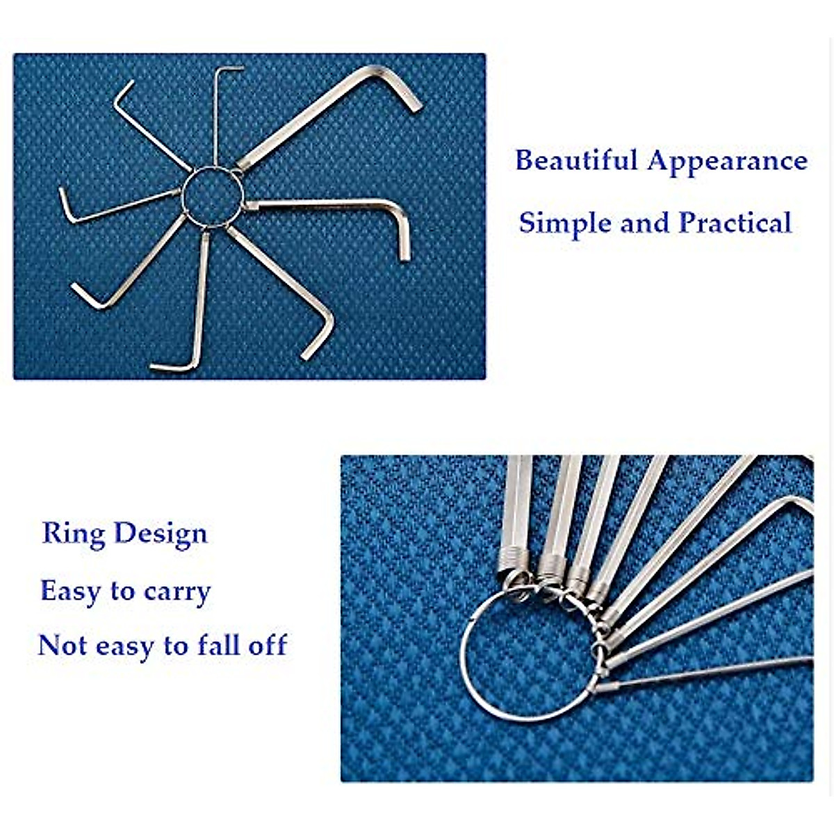 Lamdo Allen Wrench Hex Key Set -Set Sizes 1.5-6mm - Pure steel (8 WRENCHES - INDUSTRIAL GRADE) (silver)