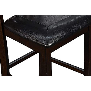 New Classic Furniture Gia Counter Table with Two Chairs and Storage Shelf, 30-Inch, Ebony