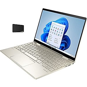 HP Envy 2-in-1 x360 13.3" FHD Touchscreen Convertible Laptop PC, Intel Quad Core i5-1135G7, 8GB DDR4 RAM, 256GB PCIe NVMe SSD, Backlit Keyboard, Gold w/ EBP