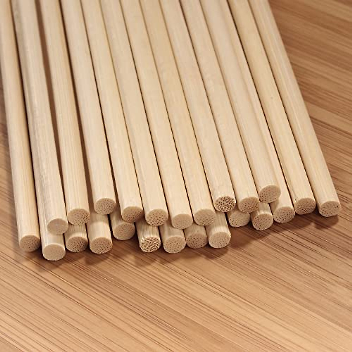 BambooMN Premium 15" Inch (1.25ft) Long 5mm Thick Safe Multipurpose Tornado Twist Potato Bamboo Skewers, 300 Pieces Perfect for Camping or Outdoor Party, Garden Sticks