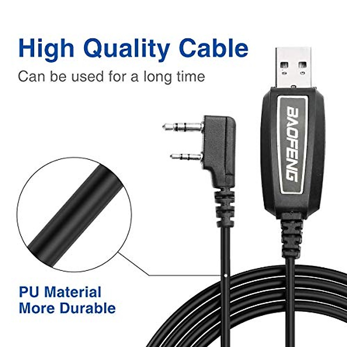 Baofeng USB Programming Cable PL2303 Support Chirp for Baofeng UV-5R(All),BF-F8HP, BF-888S,UV82HP,UV-82(All),UV-S9Plus GM-15Pro BF-H6 Handheld ham Radio transceiver Ham Two Way Radio with Driver