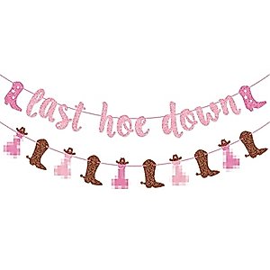 Pink Last Hoedown Banner for Western Cowgirl Last Rodeo Bachelorette Party Nash Bash Nashville Bachelorette Party Decorations