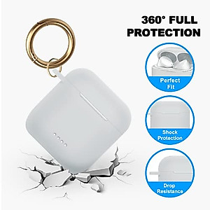 MOLOVA Protective Silicone Case Compatible with Tozo t6, Front LED Visible, Premium Accessory Shockproof tozo t6 Case Cover with Keychain. (Grey)