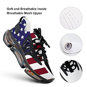 American and Peruvian Flag Sport Shoes for Men Women Non Slip Lightweight Breathable Walking Running Shoes 11.5women/9.5men