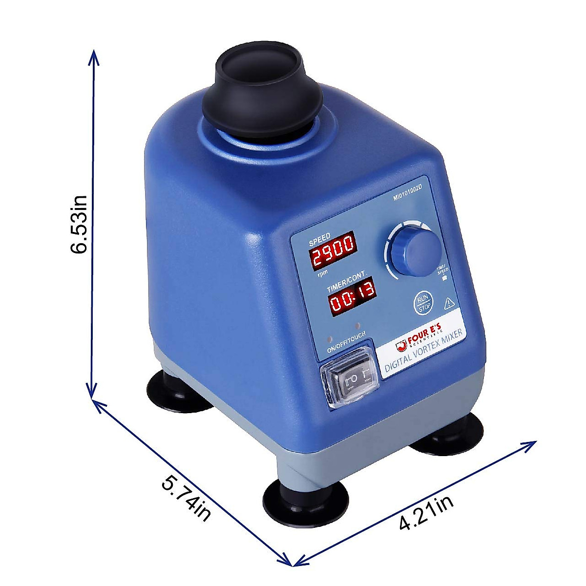 Laboratory Vortex Mixer, 0-3000RPM, LED Display Lab Vortex Shaker, Touch & Continuous Function, for Test Tubes Acrylic Paints Ink