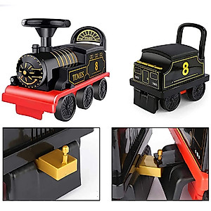 DoxiGlobal 2 in 1 Ride on Train Toys Electric Train Set trackless Cargo Car with Music for Kids Toddler Boys Birthday Gifts (Train)