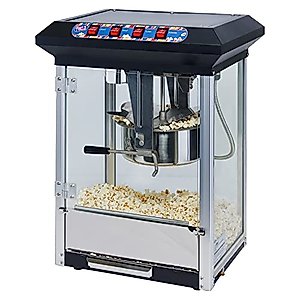Winco POP-8B Popcorn Machine, 8 Ounce, Black
