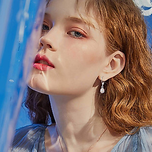 Teardrop Leverback Drop Dangly Safety Earrings, 925 Sterling Silver Opal Jewelry Valentine Gift for Women Girlfriend Daughter with Gift Box