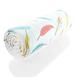 Tribal Feathers DBP Fabric - Double Brushed Polyester 4 Way Stretch - 1/2 Yard