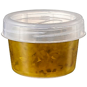 PLASTICPRO 6 Pack Twist Cap Food Storage Containers with Clear Screw on Lid- 4 oz Reusable Meal Prep Containers - Small Freezer Containers Microwave Safe Clear Plastic Food Storage