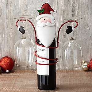 Ailgely Christmas Wine Bottle Glass Holder, Countertop Wine Glass Holder Winter Snowman Christmas Dwarf Santa Festival Winebottle Decoration Wine Glass Bracket